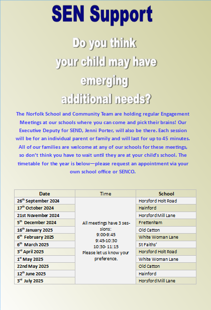 SEND » Horsford CofE VA Primary School